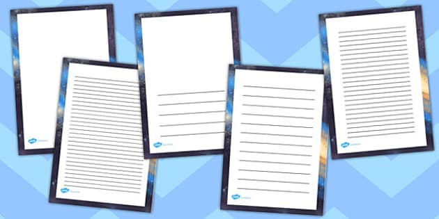 Galaxy Space Portrait Page Borders (teacher made)
