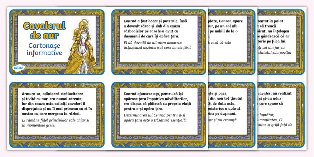 Cavalerul de aur: Valori personale – Cartonașe informative