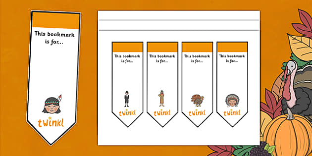 Thanksgiving Editable Bookmarks (teacher made)