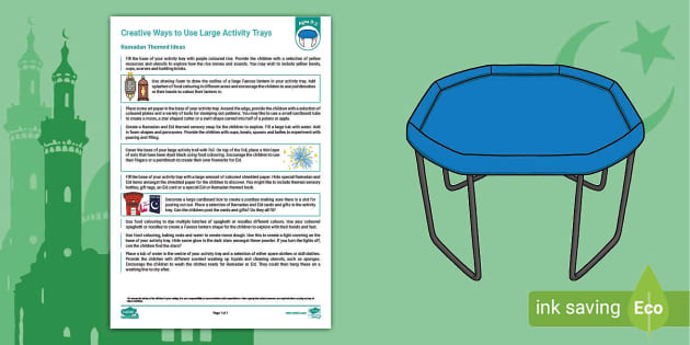 EYFS Ages 0-2 Large Activity Trays: Ramadan and Eid - Twinkl