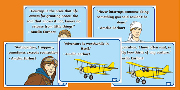 Amelia Earhart Quotes Display Poster Pack (teacher made) Amelia Earhart Quotes Display Poster Pack (teacher made)