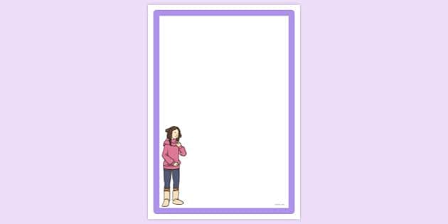 FREE! - Simple Blank Girl Pointing at Herself Page Border | Twinkl