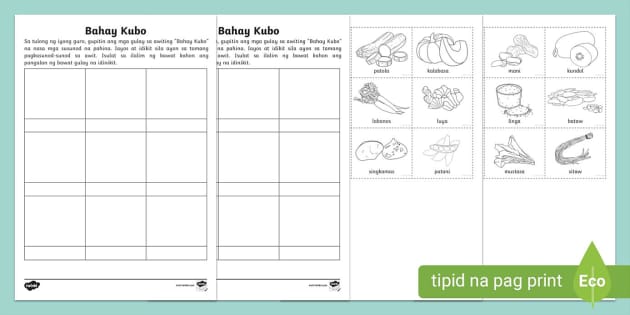 Bahay Kubo Sequencing Activity | Kinder | Twinkl - Twinkl