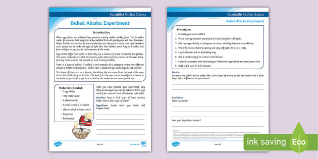 Incredible Kitchen Science Baked Alaska Experiment - Twinkl