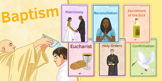 Seven Sacraments Display Posters - catholic, catholocism