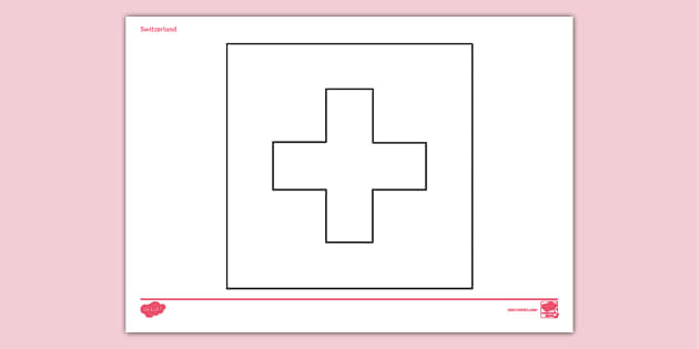 Switzerland A4 Colouring Flag (teacher made) - Twinkl
