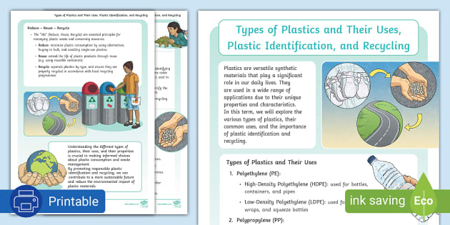 Types of Plastics and Their Uses and Recycling - Twinkl