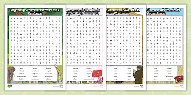 Selfstandige Naamwoorde Woordsoek Pakket - Twinkl