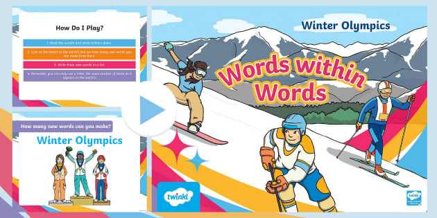 KS1 Winter Olympics Words Within Words PowerPoint - Twinkl