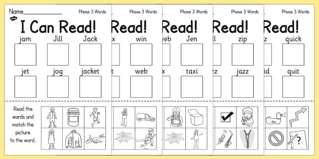 I Can Read Phase 3 Words Worksheet / Worksheet - phase 3, read, worksheet