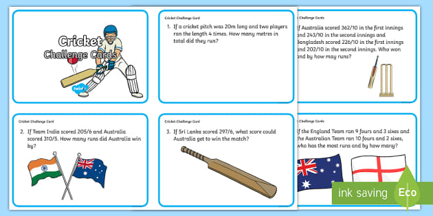 Cricket Challenge Game Cards | PE Resources (teacher made)