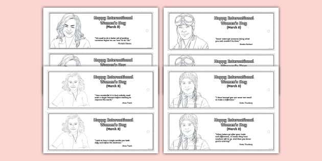 international women's day colouring pictures