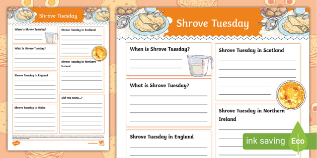 Pancake Day Fact File Template (teacher made) - Twinkl