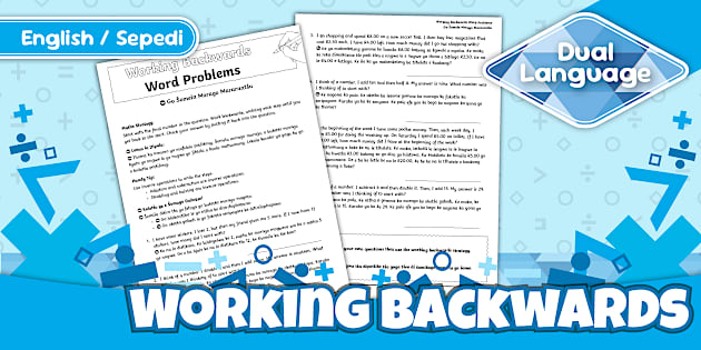 Grade 4 Maths Working Backwards Word Problem Sepedi/English