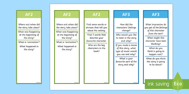AF Guided Reading Bookmarks - Communication and Language