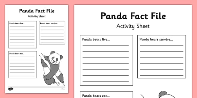 Printable Panda Fact File for Kids - KS1 - Primary Resources