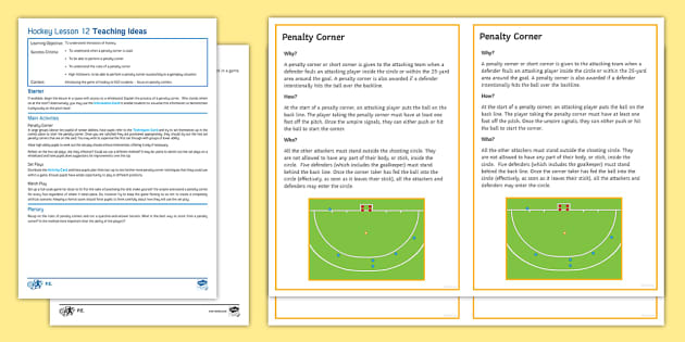 Hockey Lesson 12: Penalty Corner (teacher made) - Twinkl