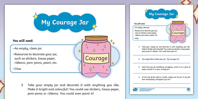 My Jar of Courage Craft Instructions (teacher made) - Twinkl