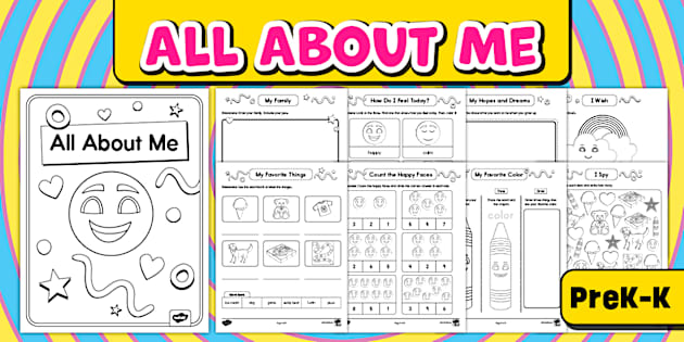 All About Me Activity Booklet for PreK-K - Twinkl