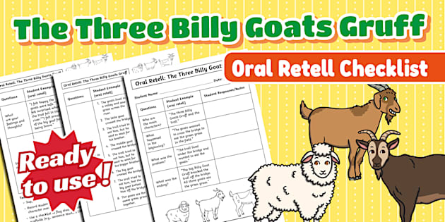 The Three Billy Goats Gruff Oral Retell Checklist