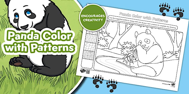 * NEW * Panda Color with Patterns Activity