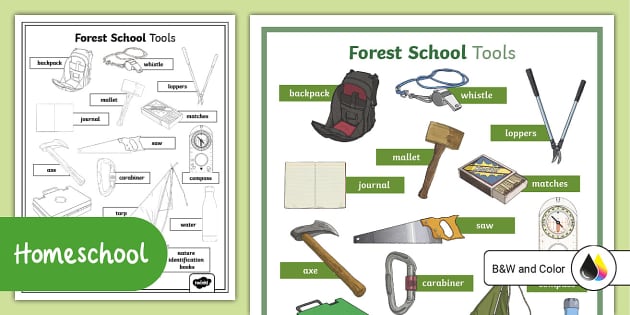 Forest School Tools Poster (Teacher-Made) - Twinkl