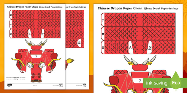 Chinese Dragon Paper Chain English Afrikaans teacher Made chinese-dragon-paper-chain-english-afrikaans-teacher-made