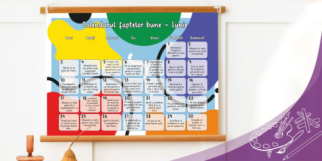 Calendarul faptelor bune Iunie – Planșă Galeria de artă