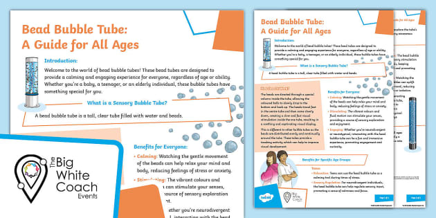 Big White Coach: Bead Bubble Tube KS2 (Teacher-Made)