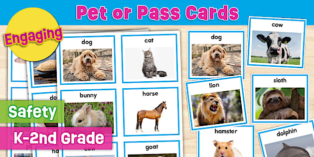 Pet or Pass Cards for K-2nd Grade (Teacher-Made) - Twinkl