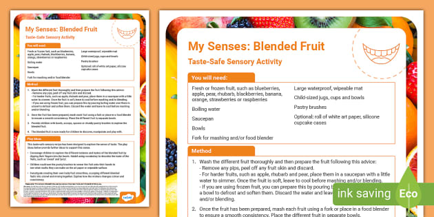 My Senses: Blended Fruit Taste-Safe Sensory Activity