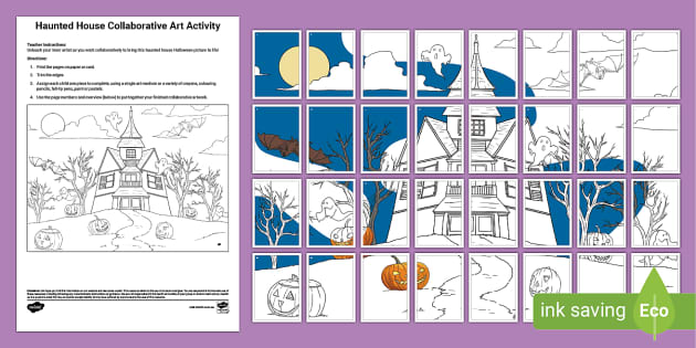 Halloween Collaborative Art Activity (Hecho por educadores)