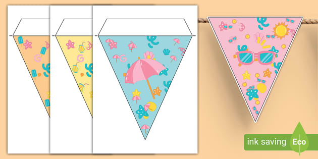Summer Vibes Themed Bunting (nauczyciel wykonał) - Twinkl Summer Vibes Themed Bunting (nauczyciel wykonał) - Twinkl