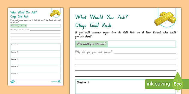 Otago Gold Rush Interview Activity