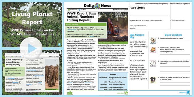 UKS2 Living Planet Report Resource Pack (ages 9-11) - Twinkl