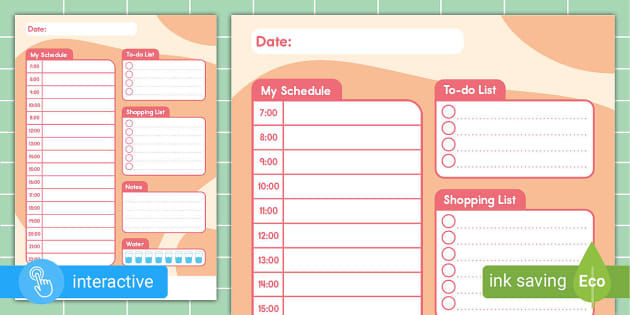 Orange | Daily Planner | Twinkl Busy Bees (teacher made)