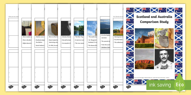 Scotland and Australia Comparison Research Booklet - Twinkl