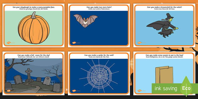 Halloween Playdough Mats English/German (teacher made)
