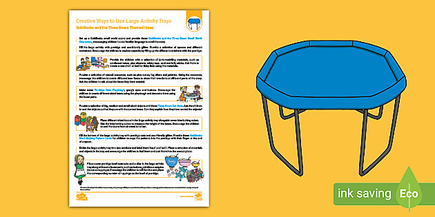 EYFS Creative Ways to Use Large Activity Trays: Goldilocks and the ...