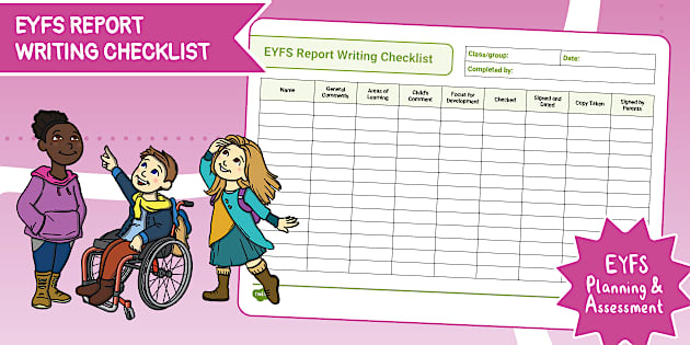 Northern Ireland EYFS Report Writing Checklist