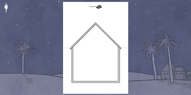 Nativity Stable Christmas Card Template (teacher made)