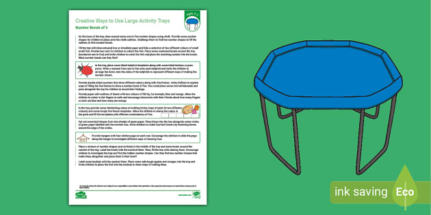 👉 EYFS Age 3-5 Large Activity Tray Ideas Number Bonds Within 5