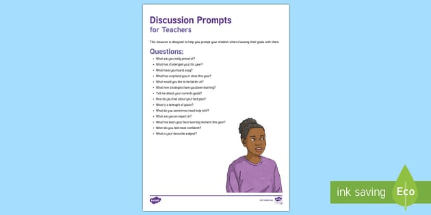 Student-Led Conference Discussion Prompts Adult Guidance Sheet