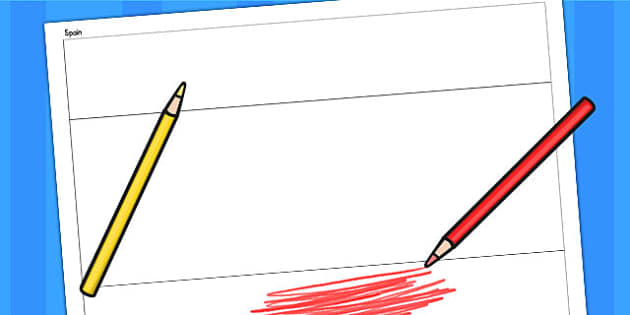 Spain A4 Colouring Flag (teacher made) - Twinkl