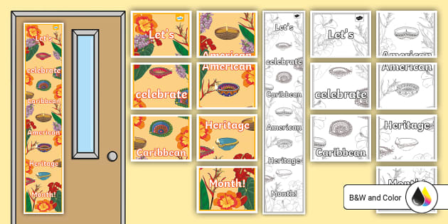 Caribbean American Heritage Month Vertical Door Banner