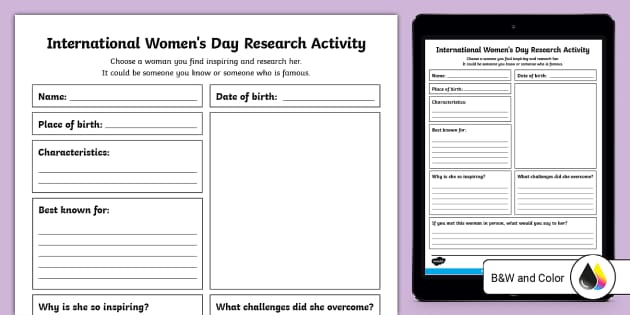 International Women's Day Research Activity (teacher made)