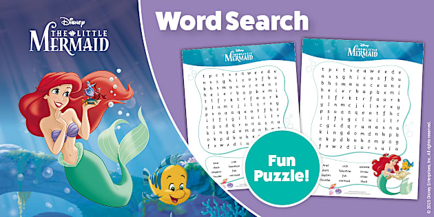 The Little Mermaid: Word Search (Teacher-Made) - Twinkl