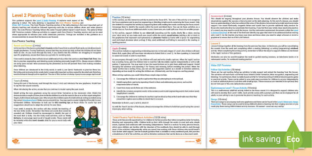 Level 2 Phonics Planning Teacher Guide (teacher made)