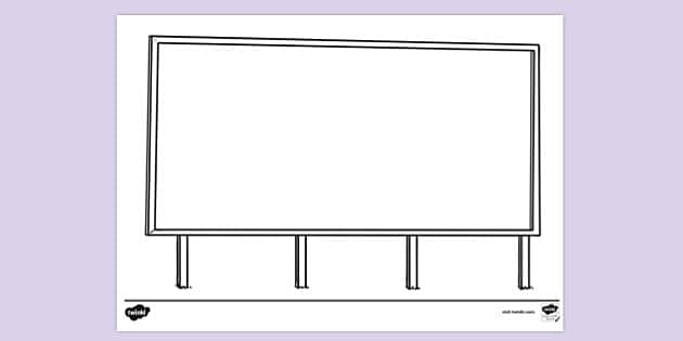 Billboard Colouring Sheet