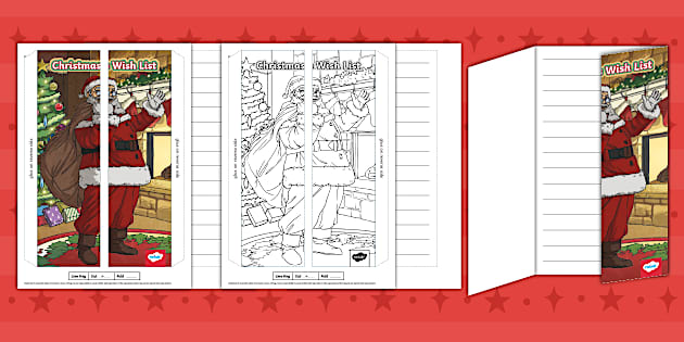 christmas wish list coloring page free
